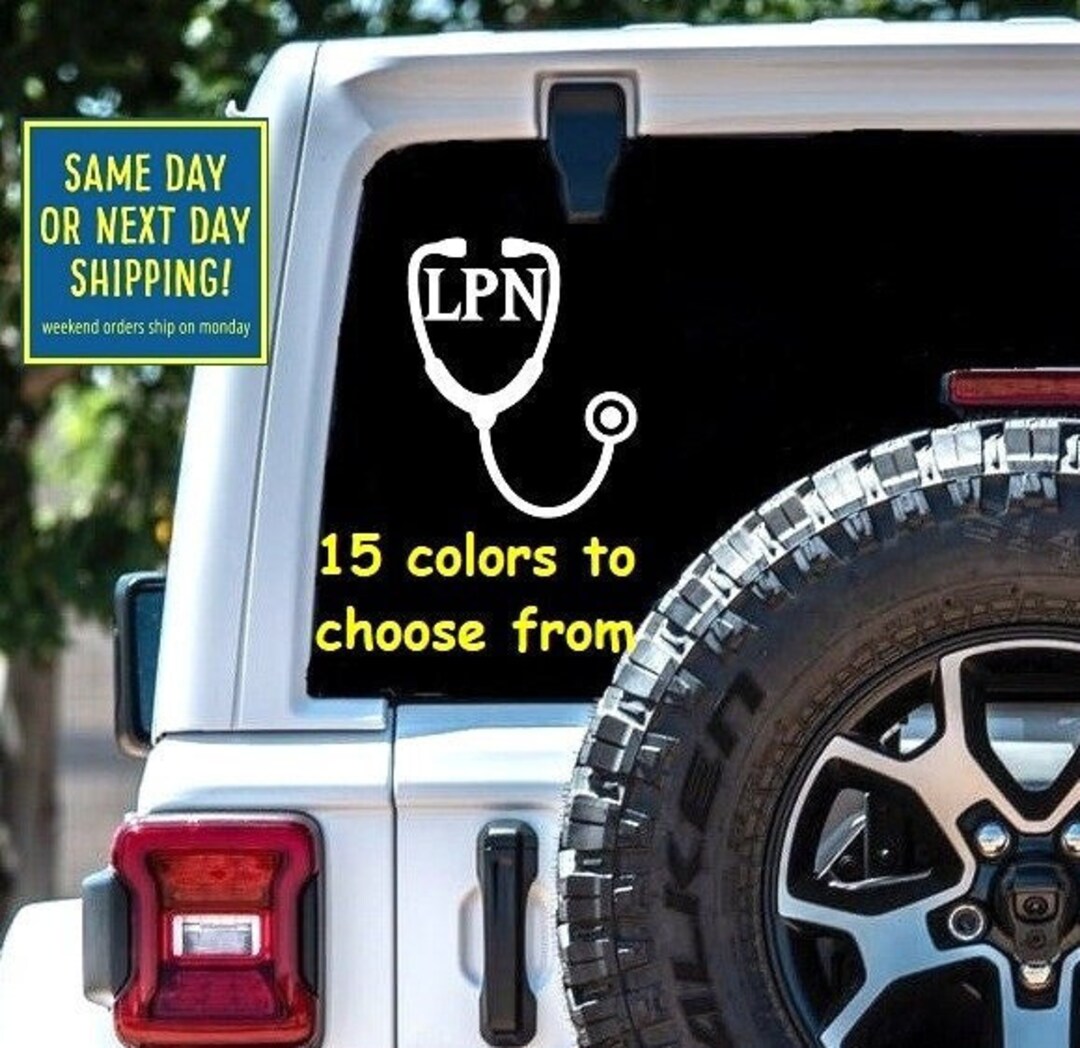 LPN Stethoscope Sticker Decal Car Window MacBook iPad Laptop Water ...