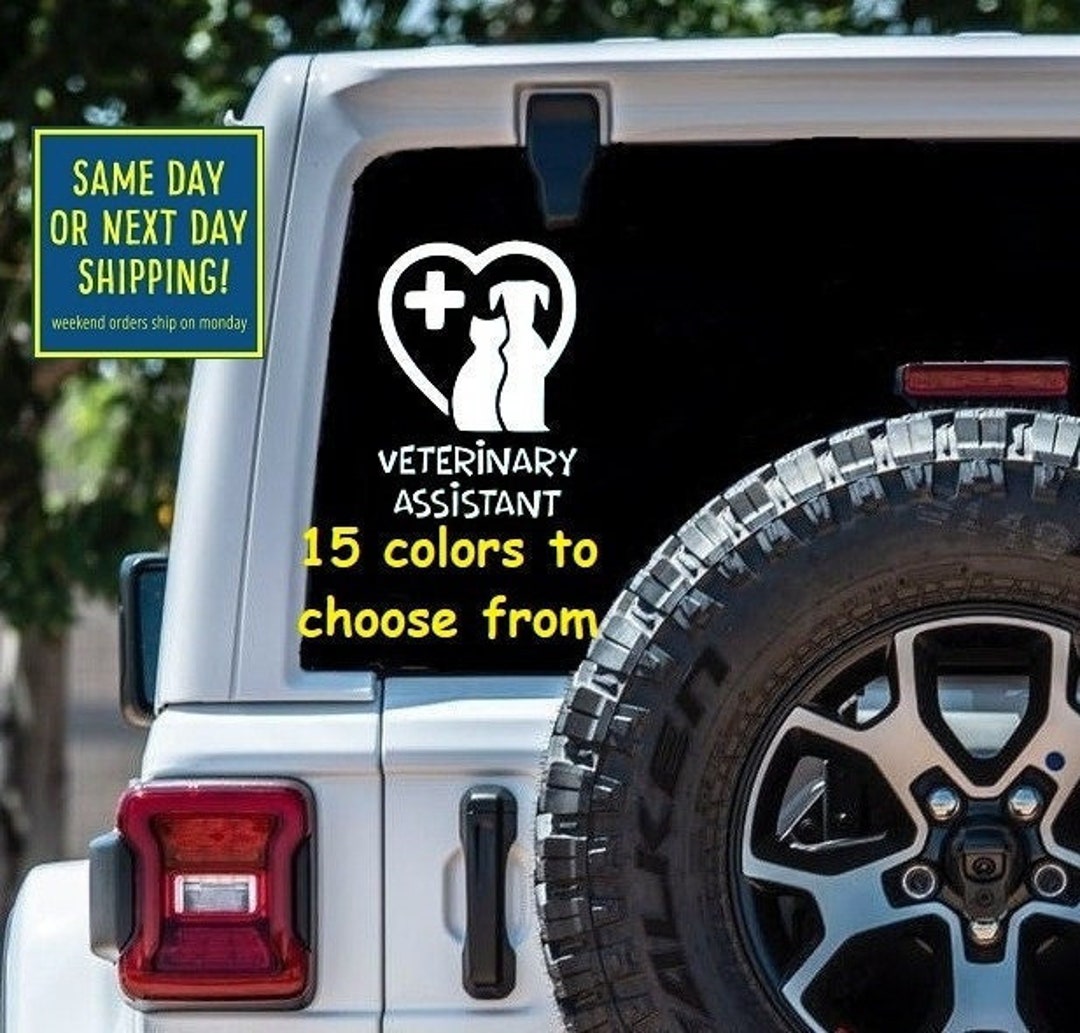 VETERINARY ASSISTANT STICKER Decal Veterinary Assistant Car Window ...