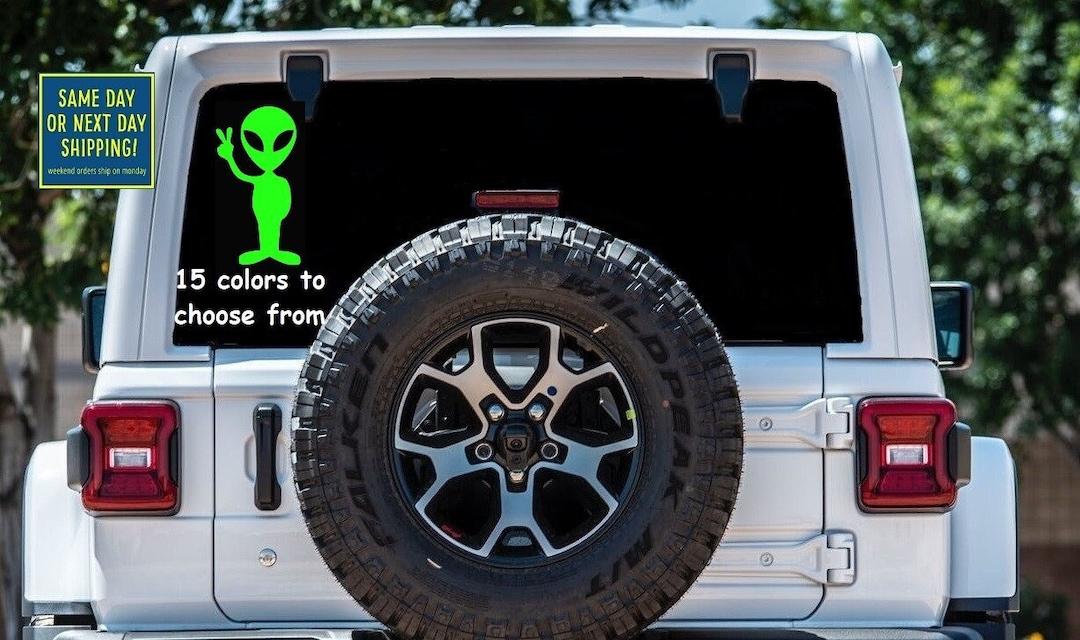 PEACE ALIEN STICKER Decal Car Window Laptop MacBook Tablet iPad Water ...