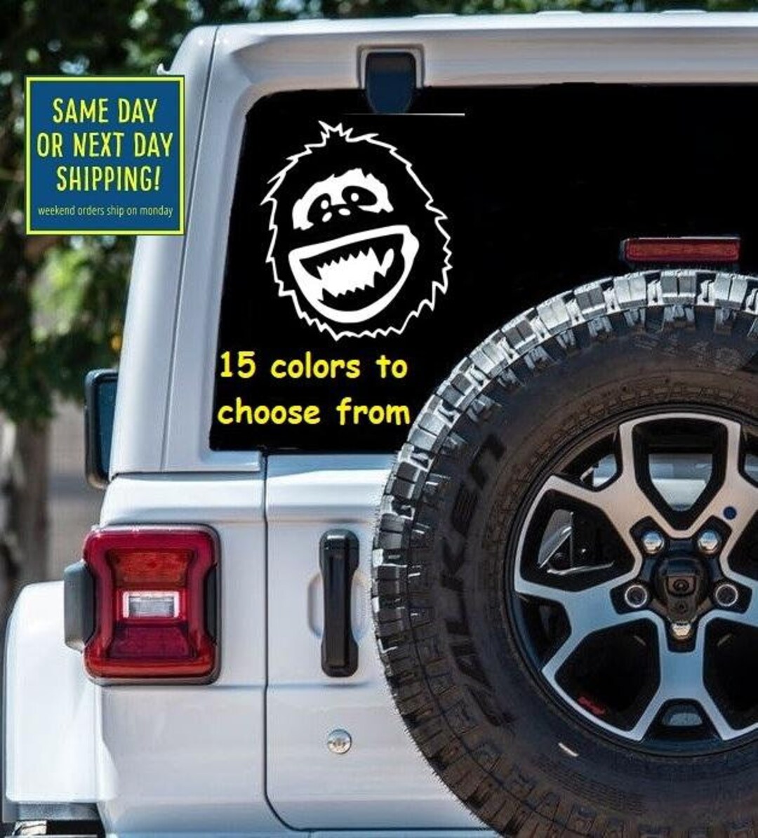 ABOMINABLE SNOWMAN OUTLINE Sticker Decal Rudolph Car Window MacBook ...