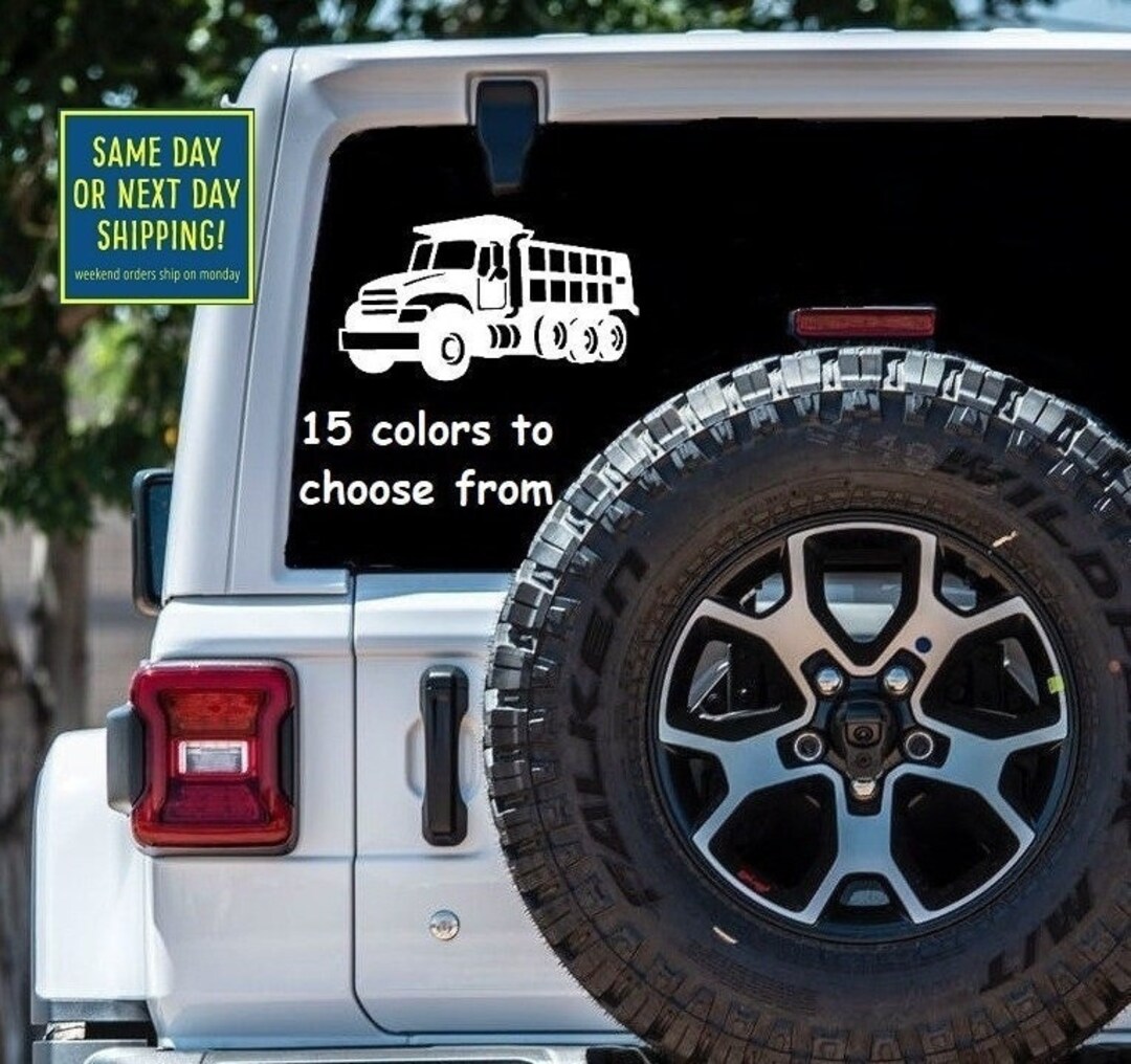 DUMP TRUCK Sticker Decal Car Window MacBook iPad Laptop Water Bottle ...