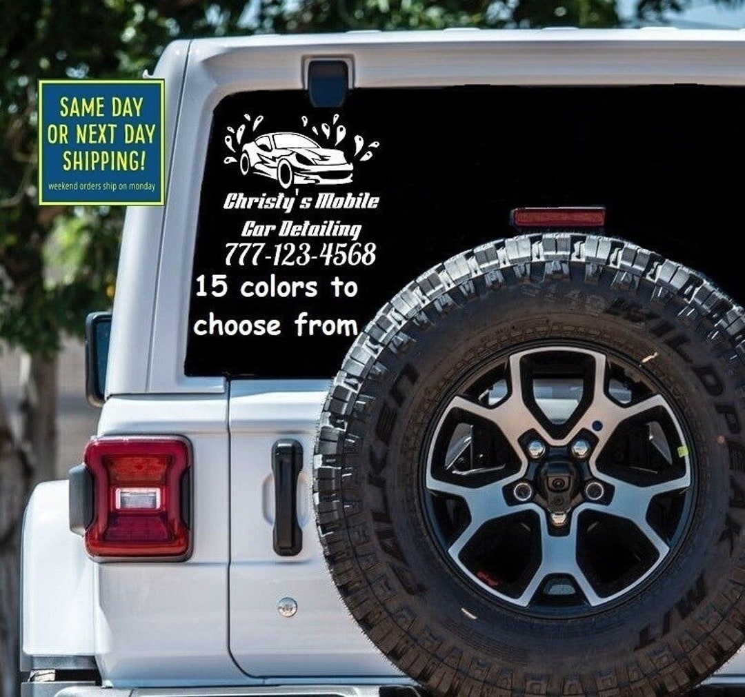 CUSTOM MOBILE Auto DETAILING Sticker Decal Car Window MacBook iPad ...