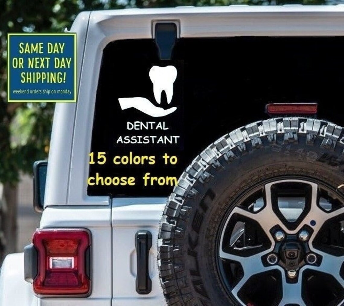 DENTAL ASSISTANT STICKER Decal Dental Assistant Car Window - Etsy