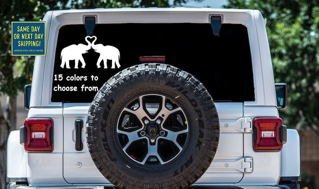 ELEPHANTS HEART LOVE Sticker Decal Car Window MacBook Laptop Tablet ...