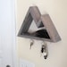 13x9x4 TWO PEAK MOUNTAIN Wooden 5 Key Holder Shelf Rustic Mountain Key ...