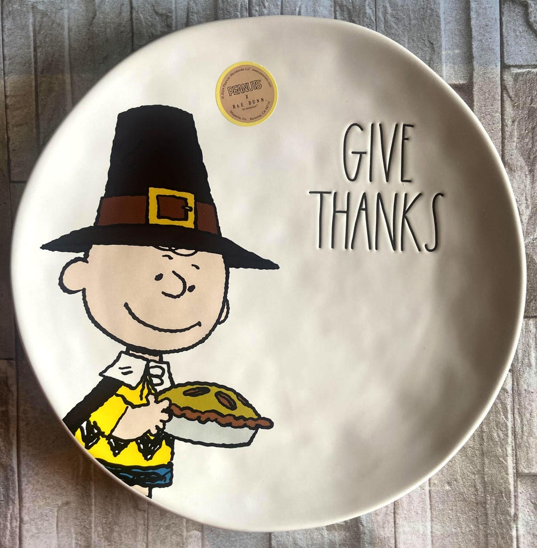 Rae Dunn Peanuts Charlie Brown THANKSGIVING 11" Serving Platter Plate ...