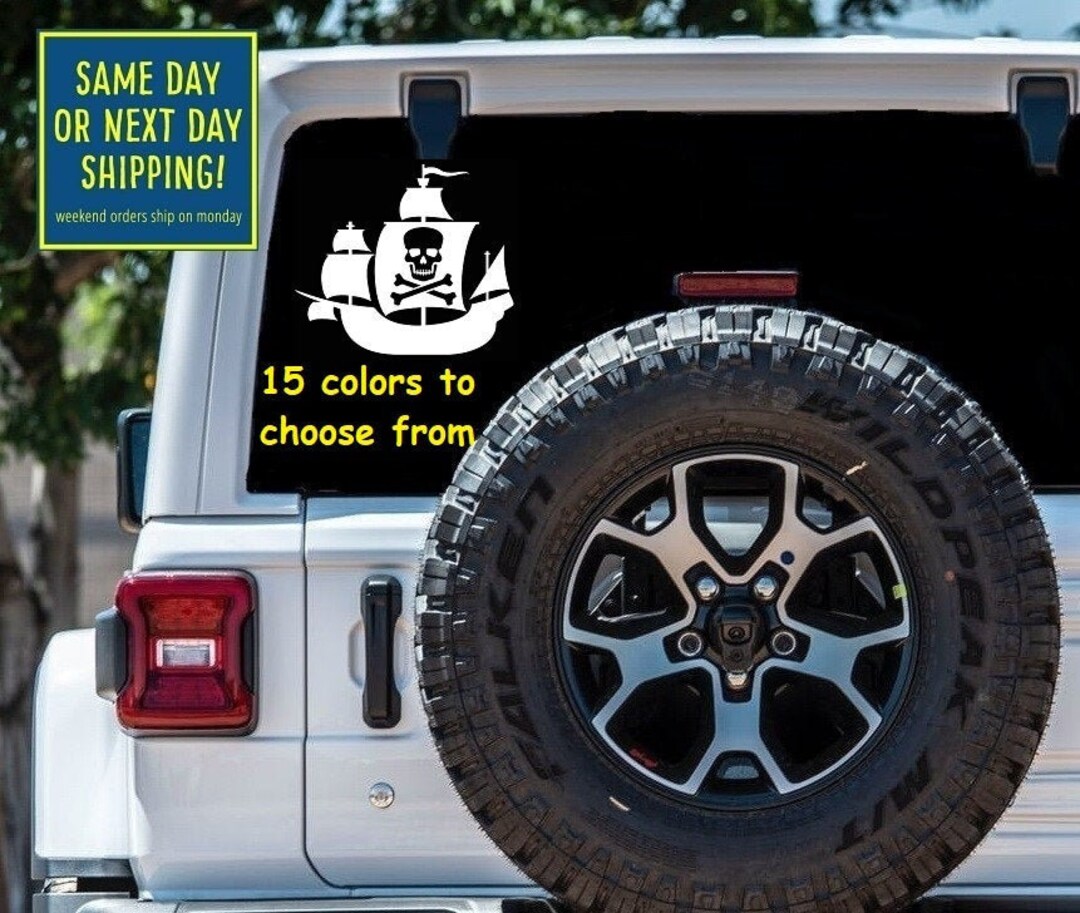 JOLLY ROGER PIRATE Ship Sticker Decal Car Window MacBook Laptop Tablet ...