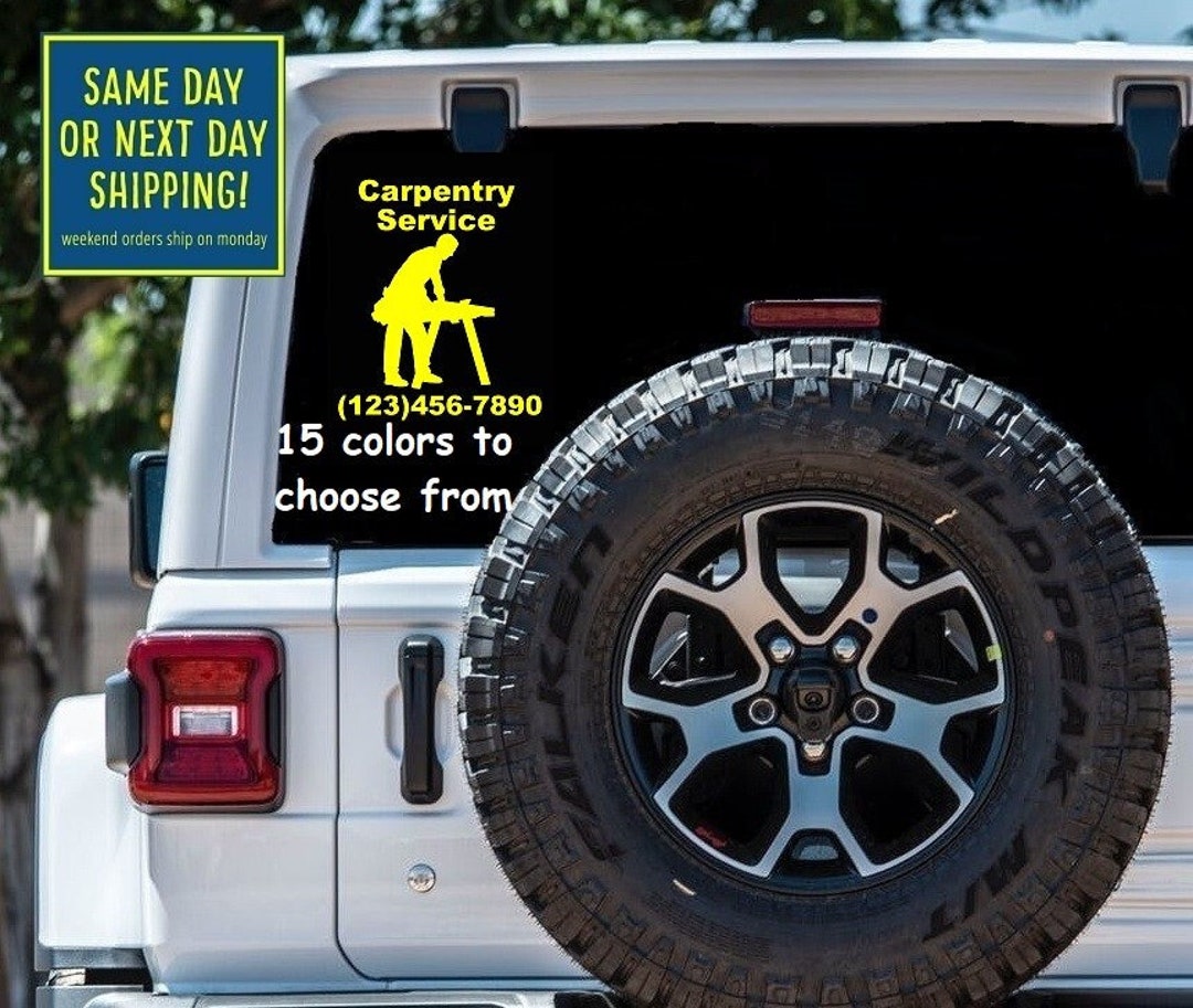 Custom CARPENTRY SERVICE Sticker Decal Car Window MacBook iPad Laptop ...