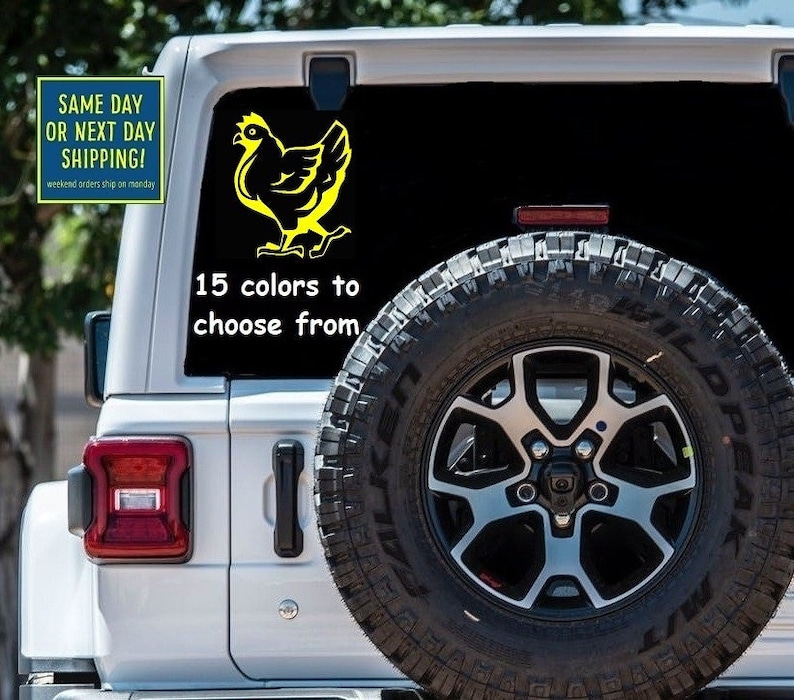CHICKEN STICKER Decal Car Window MacBook Laptop Tablet iPad Water ...