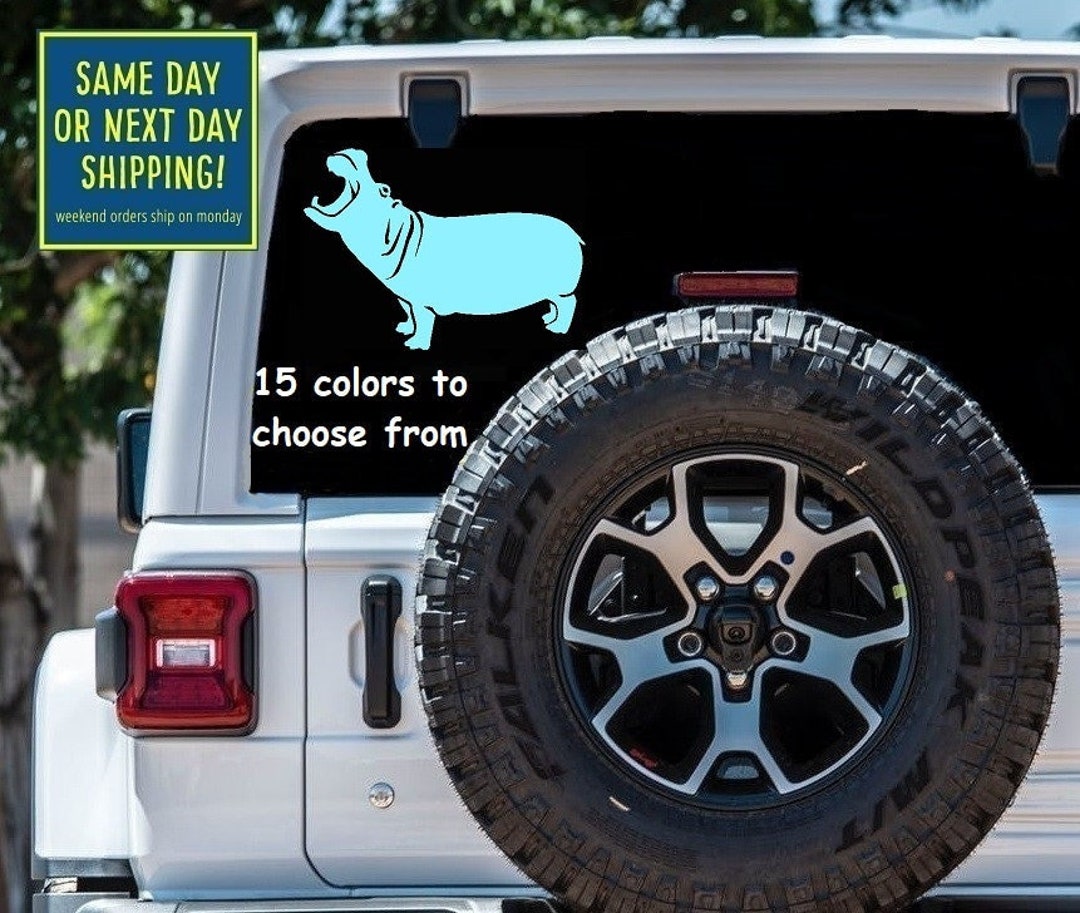 HIPPO STICKER DECAL Car Window MacBook Tablet Laptop iPad Water Bottle ...