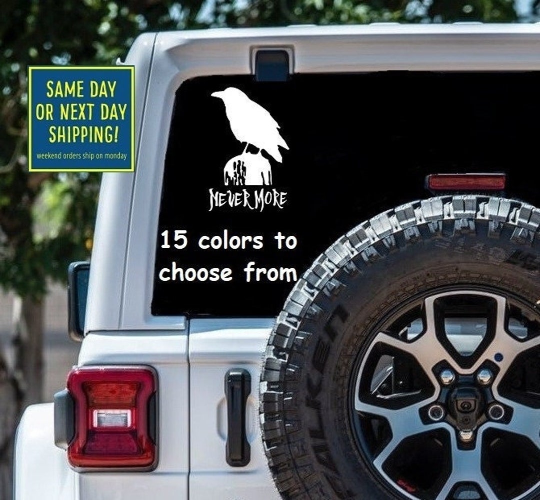 NEVERMORE RAVEN STICKER Decal Car Window MacBook Laptop Tablet iPad ...