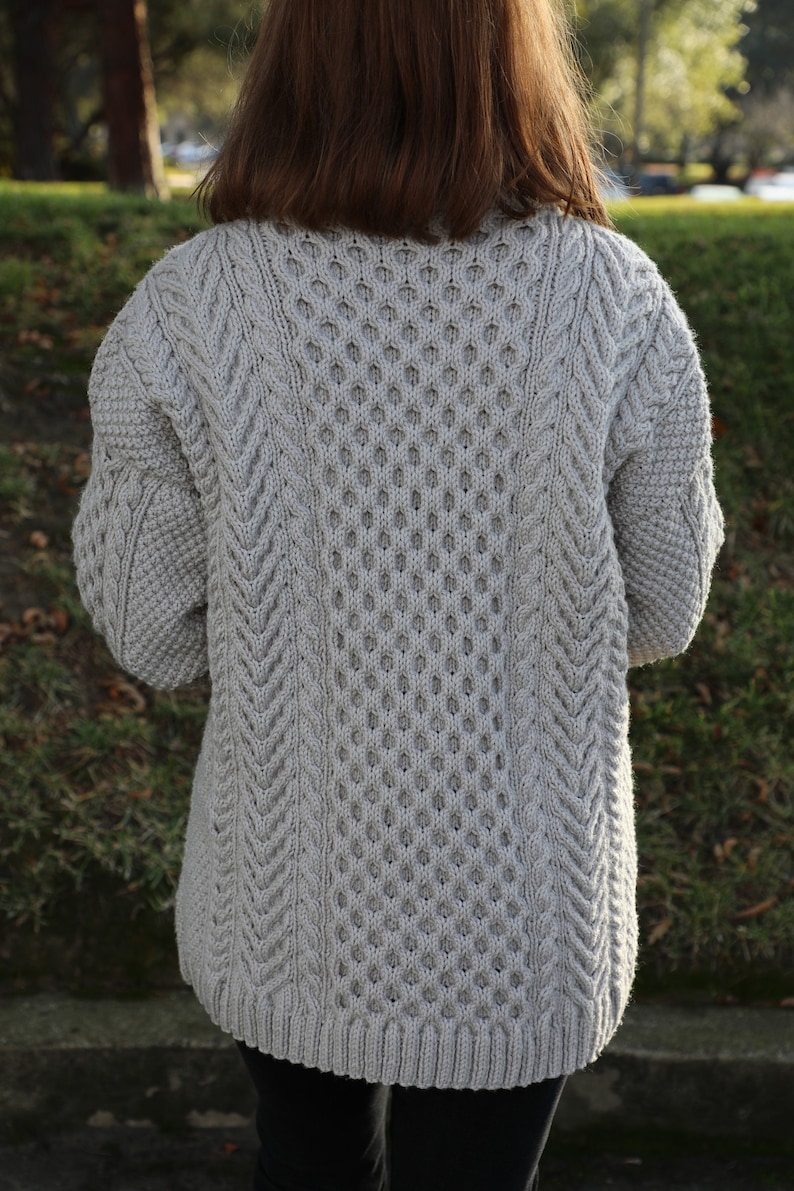 Light Grey Womens Winter Sweater. Handknitted Cozy Sweater. Womens ...