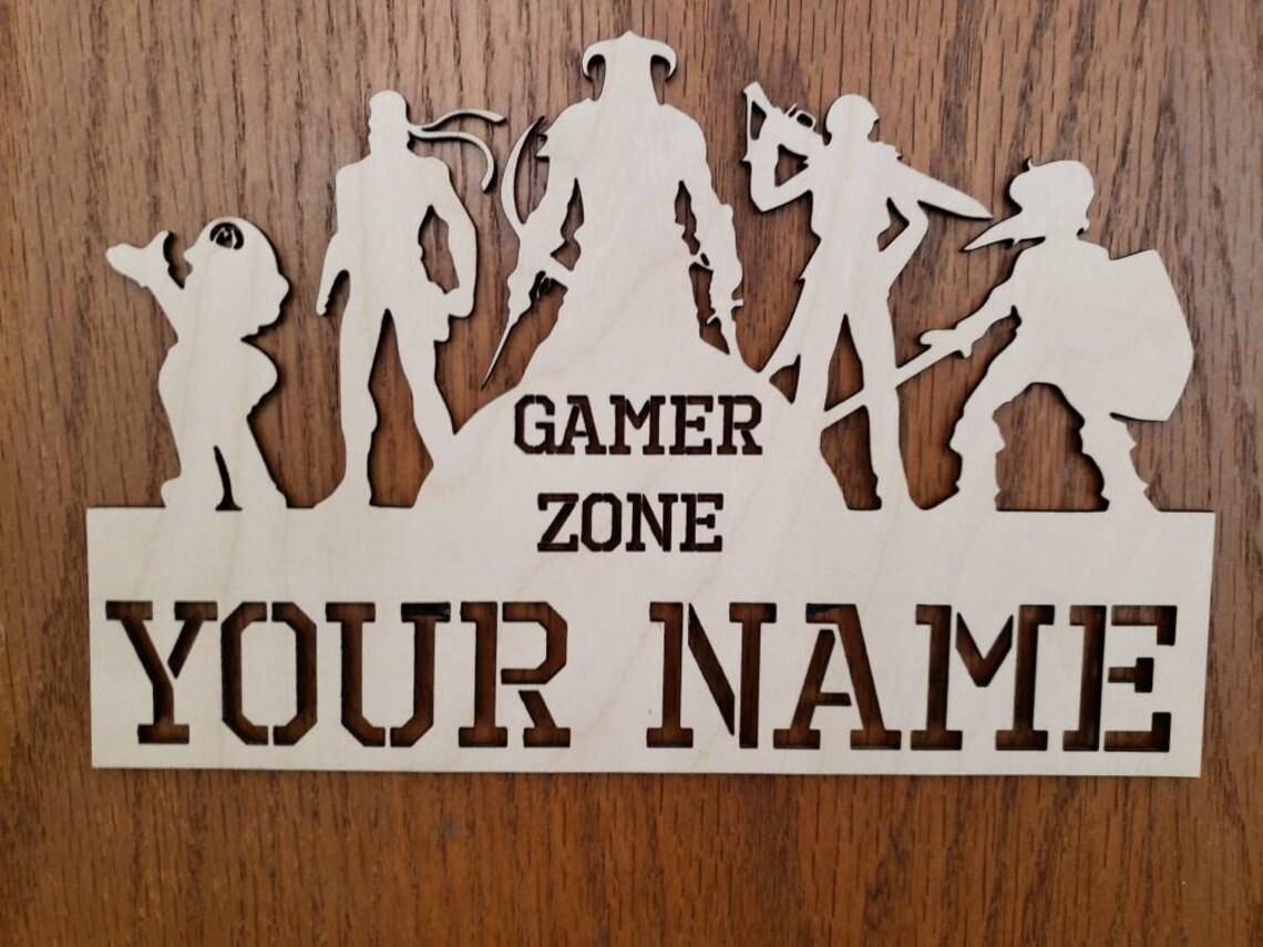 Personalized Wood Gamer Zone Wall Sign Bedroom Door Sign - Etsy