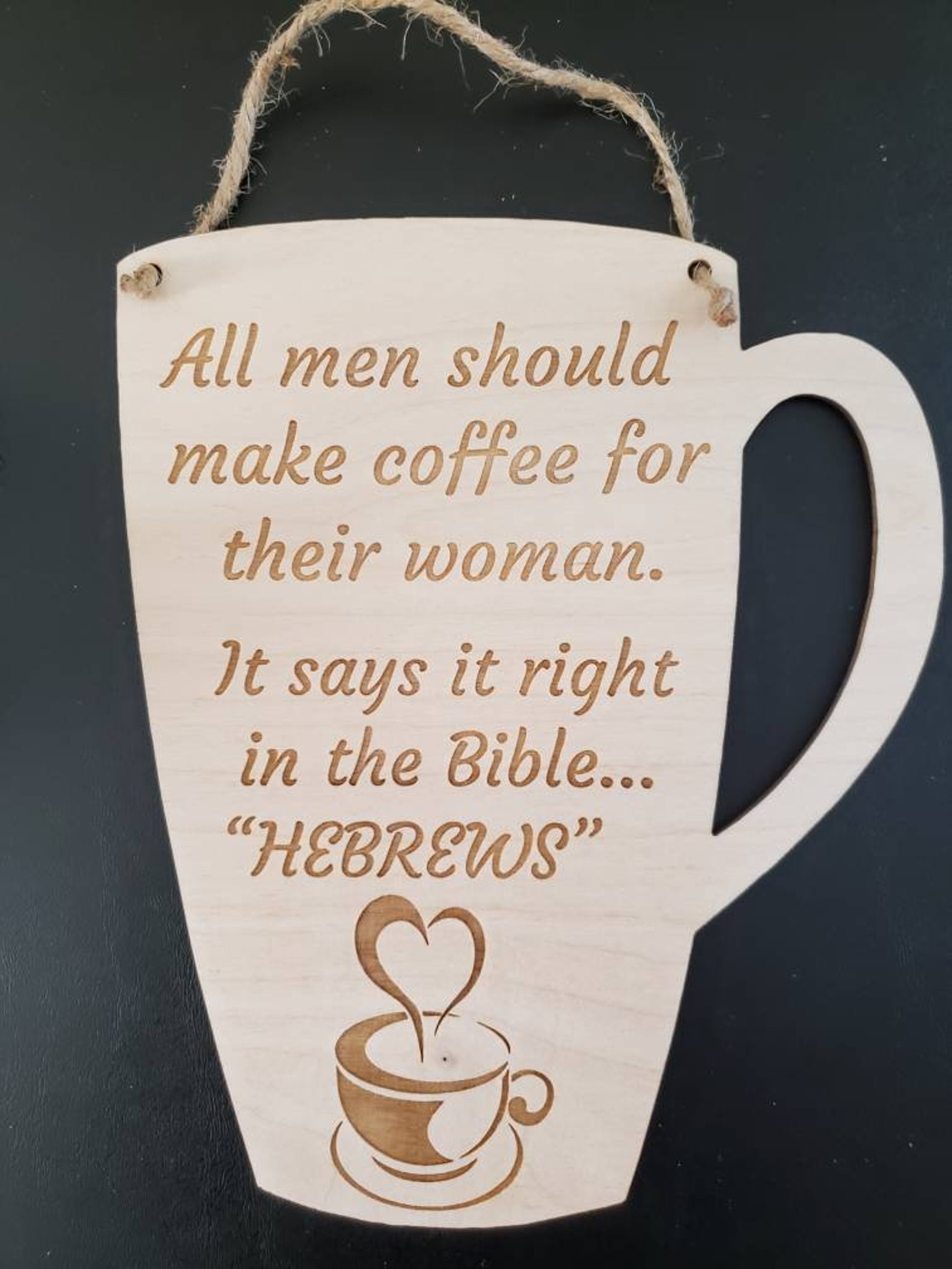 Handmade hebrews Coffee Wall Signs, Kitchen Sign - Etsy