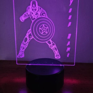 Personalized Superhero LED Lamp/night Light / Nursery Light - Etsy