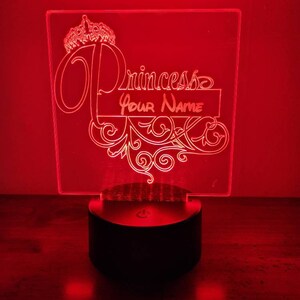 Personalized Princess LED Lamp - Etsy