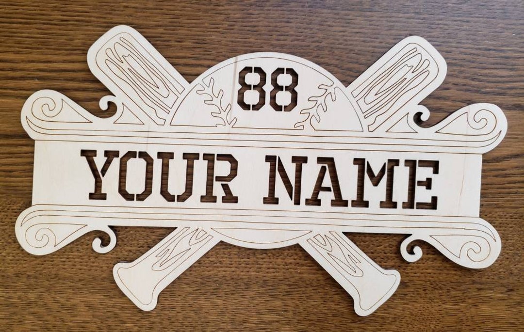 Personalized Wood Baseball Sign With the Name and Number of Your Choice ...