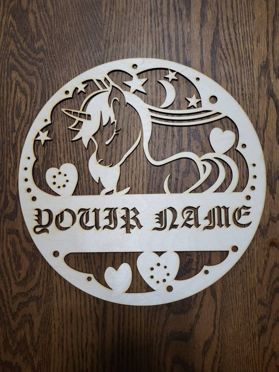 Personalized Wood Unicorn Wall Sign Bedroom Door Sign. Kids Unicorn ...