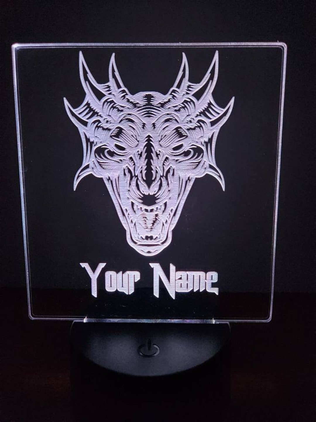 Personalized Dragons Head LED Lamp / Night Light - Etsy