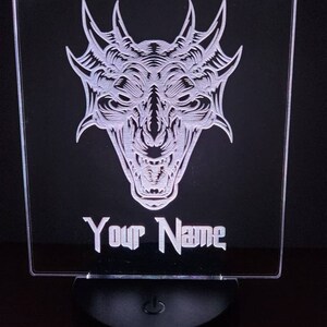 Personalized Dragons Head LED Lamp / Night Light - Etsy
