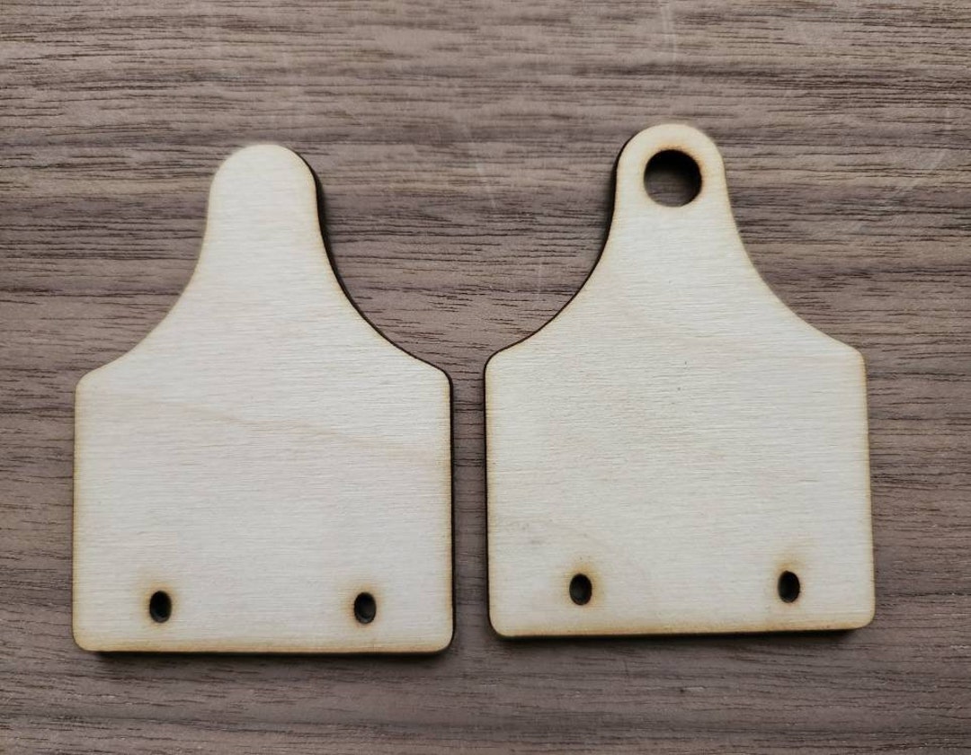 2x2.6 Inchwholesale Packs of Rustic Wood Cow Tag Earring Cards.3mm ...