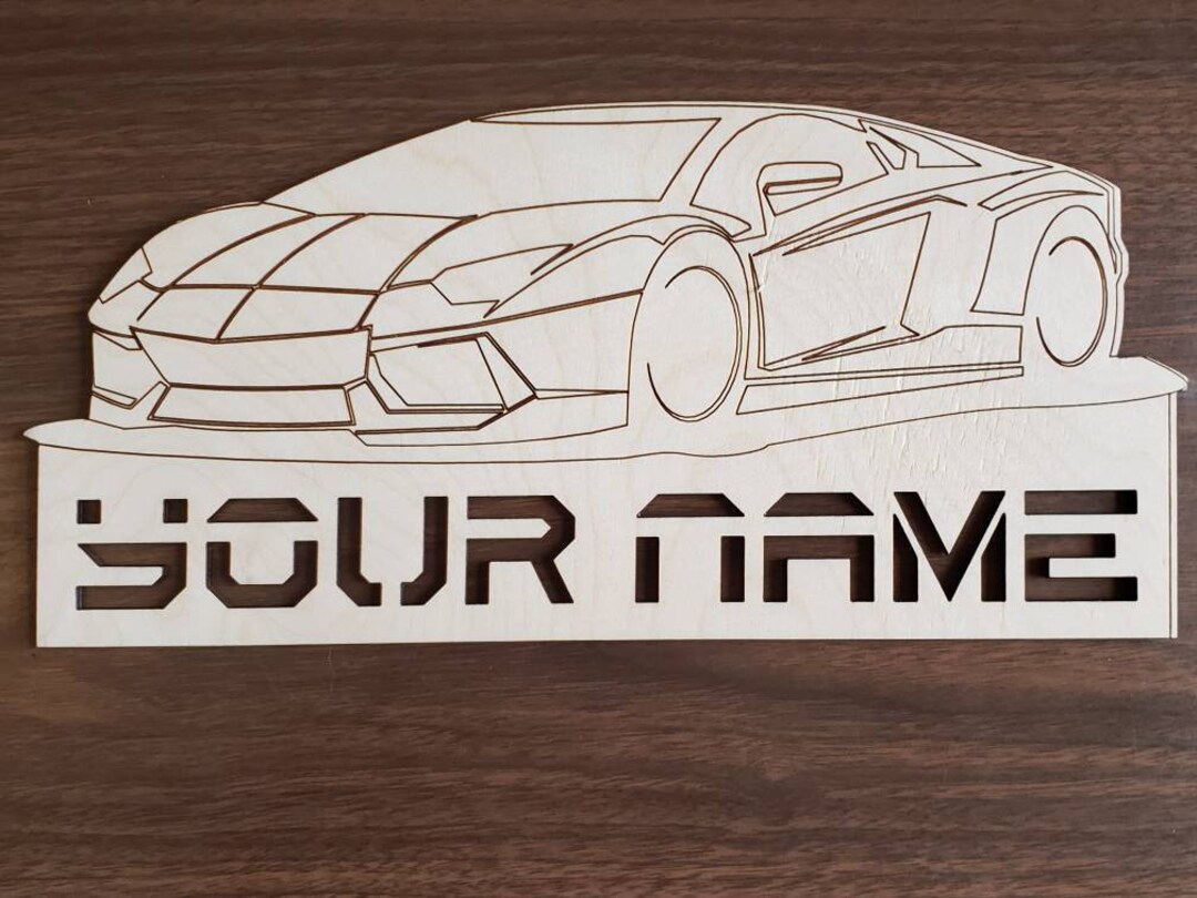 Personalized Wood Sports Car Wall Sign Bedroom Door Sign Kids Sign - Etsy