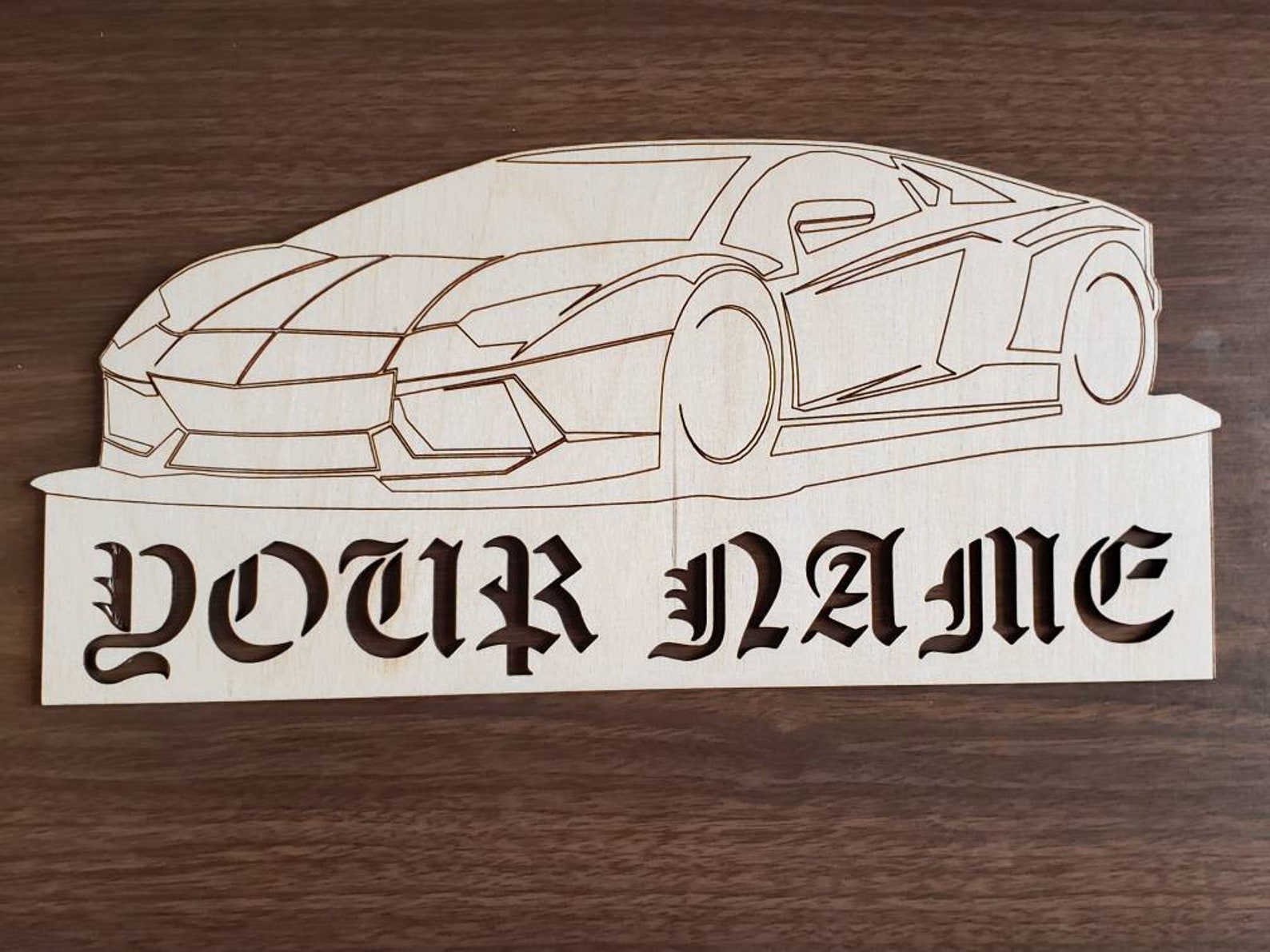 Personalized Wood Sports Car Wall Sign Bedroom Door Sign Kids - Etsy