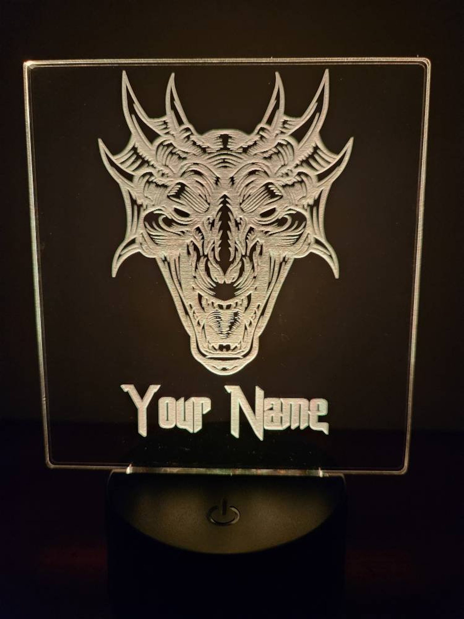 Personalized Dragons Head LED Lamp / Night Light - Etsy