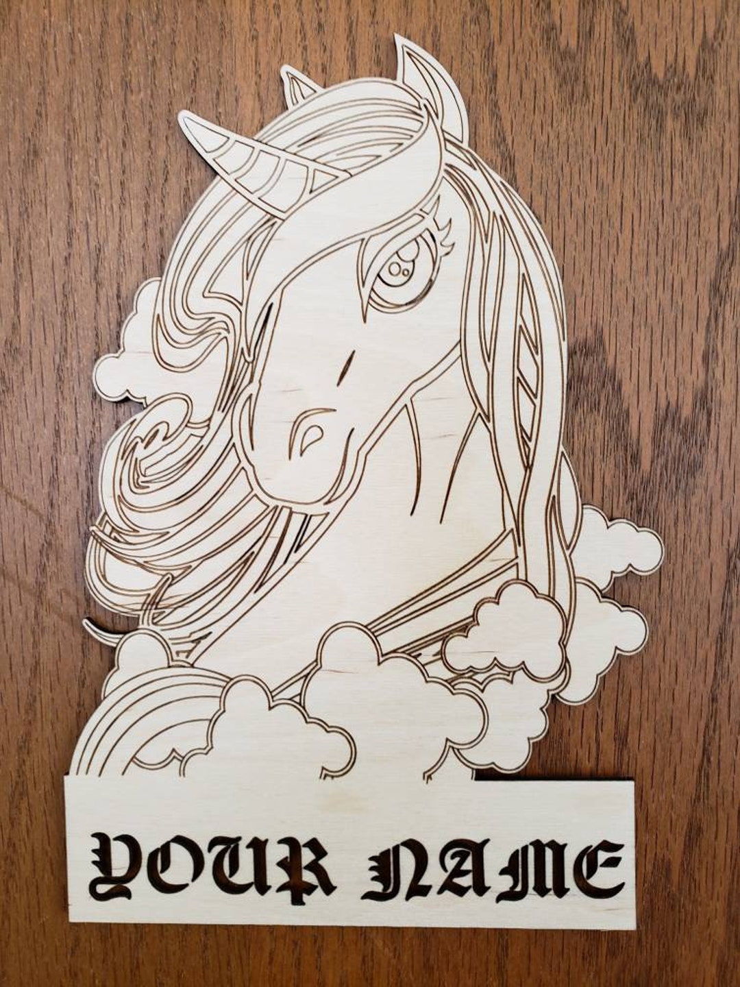 Personalized Wood Unicorn Wall Sign Bedroom Door Sign - Etsy