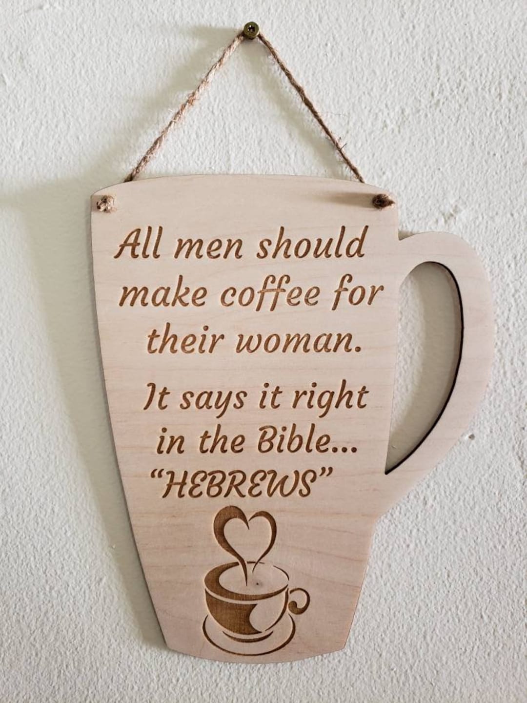 Handmade "hebrews" Coffee Wall Signs, Kitchen Sign - Etsy Australia