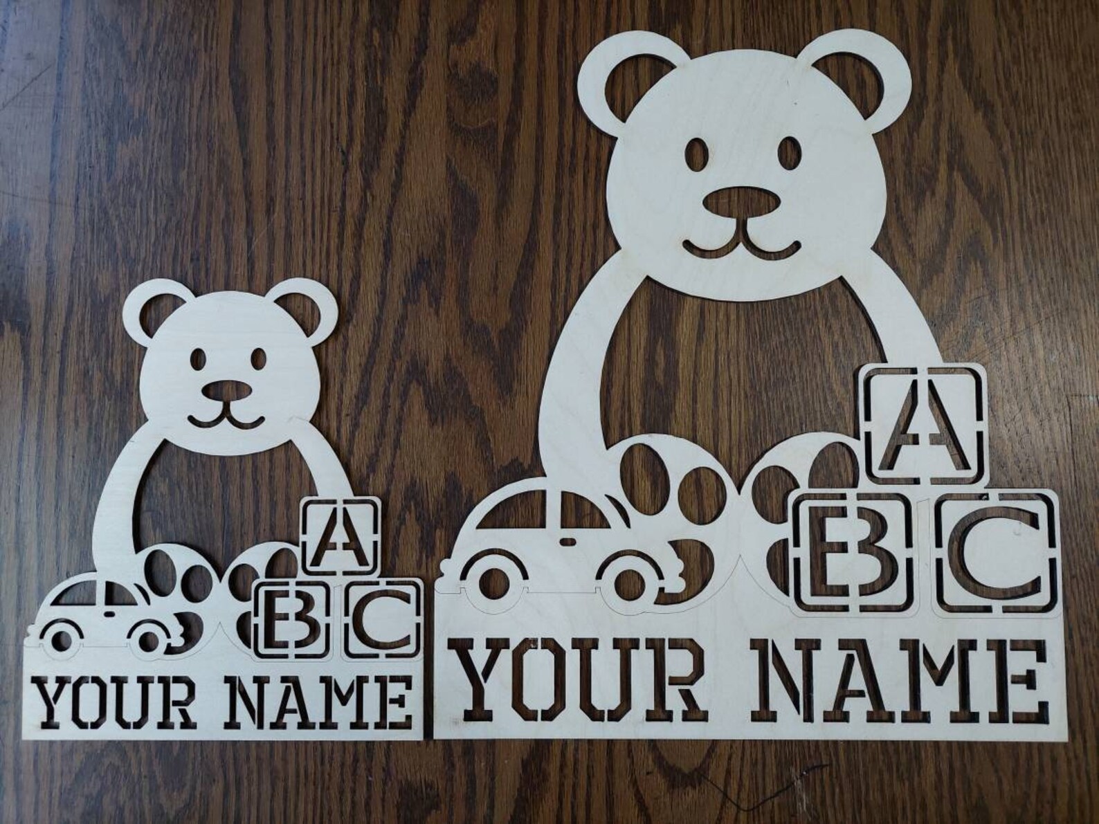 Personalized Wood Teddy Bear Wall Sign Bedroom Door Sign. Baby - Etsy