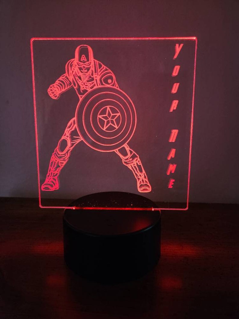 Personalized Superhero LED Lamp/night Light / Nursery Light - Etsy