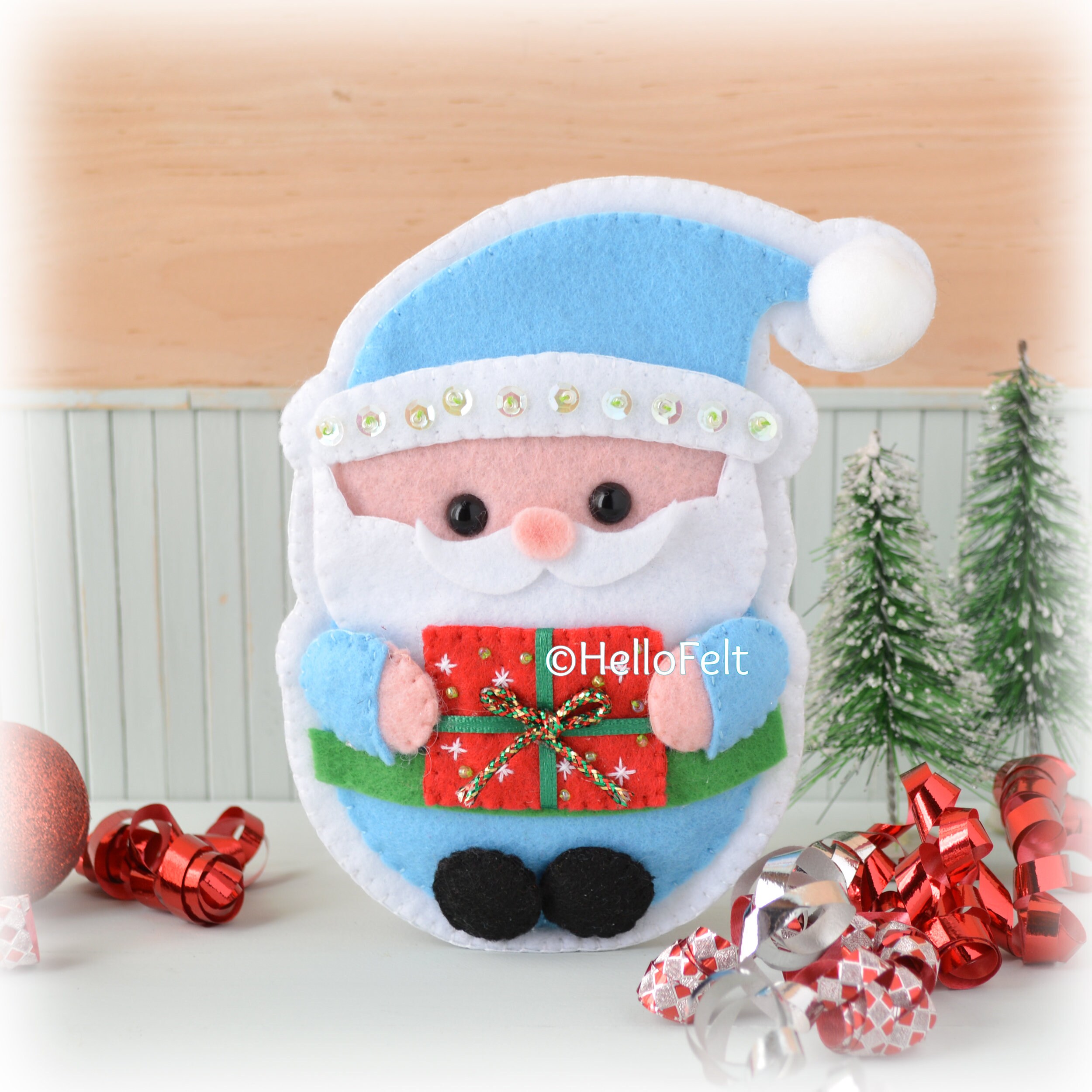 PDF + SVG PATTERN: Set of 3 Felt Santa, Felt Polar Bear, Felt Snowman ...