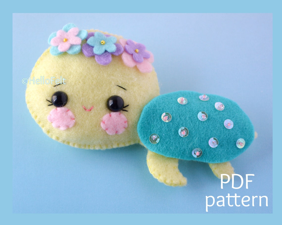 PDF PATTERN: Set of 3 Felt Sea Animals Whale Crab Turtle. | Etsy