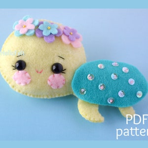 PDF PATTERN: Set of 3 Felt Sea Animals, Whale, Crab, Turtle. Felt Sea ...