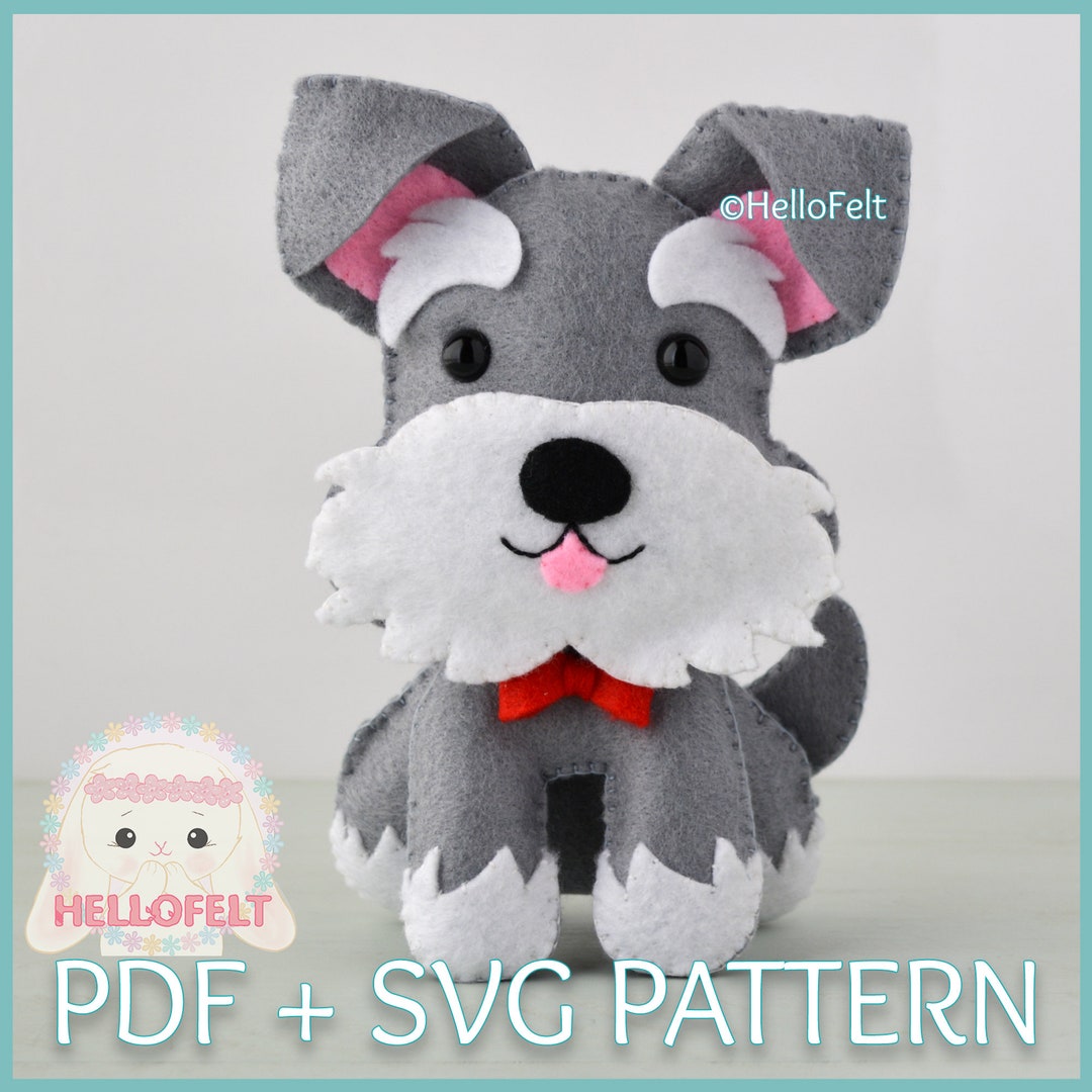 PDF & SVG PATTERN: Schnauzer Felt Dog Pattern. Felt Cute Dog. - Etsy