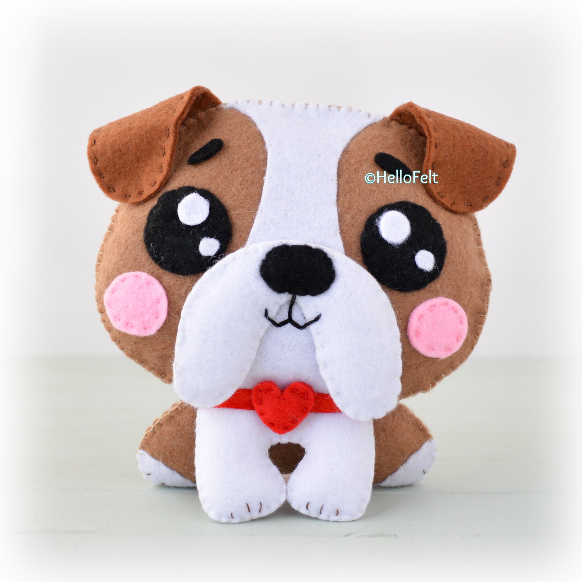 Felt Bulldog Sewing Pattern: Cute Dog, PDF & Svgfelt Dog Pattern. - Etsy