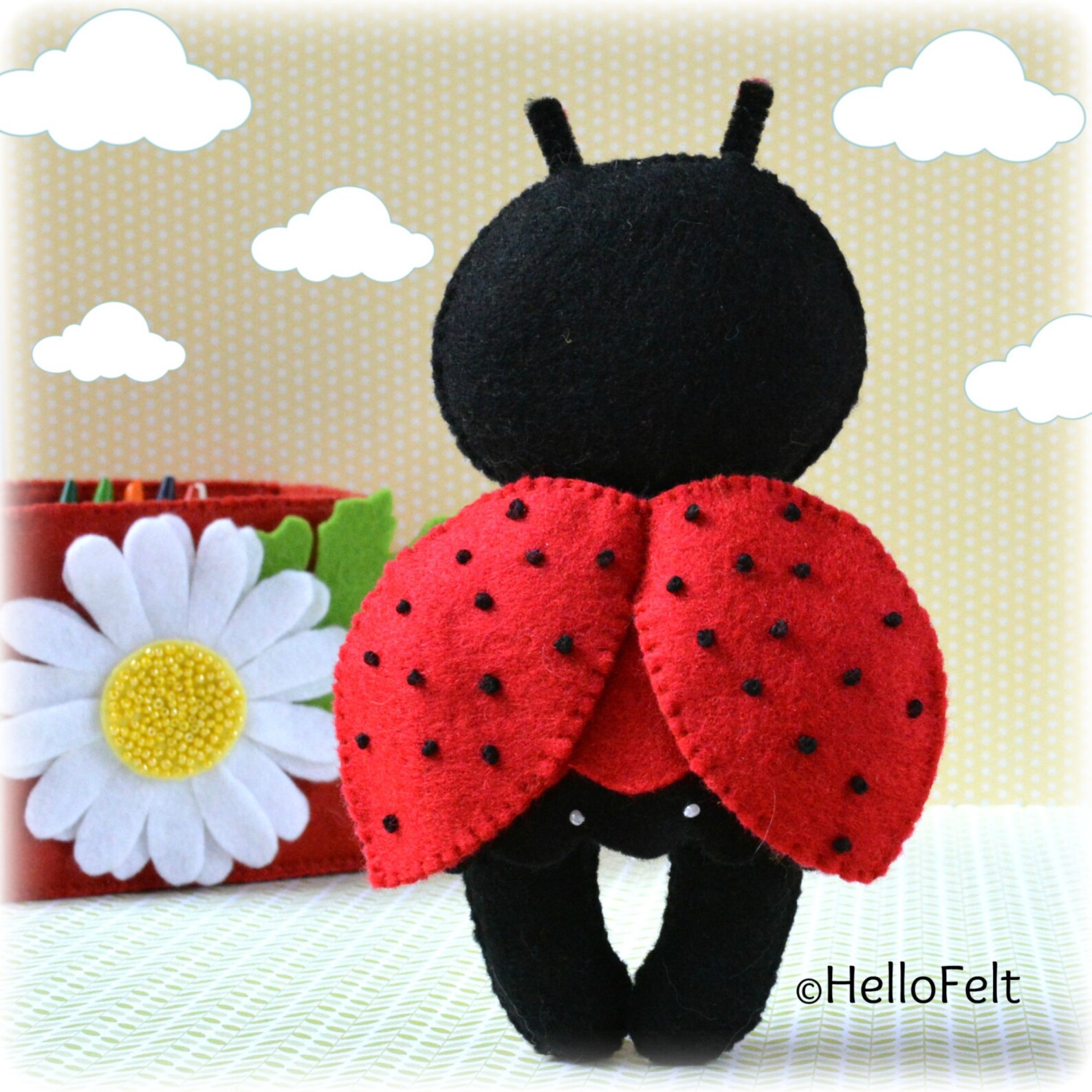 PDF PATTERN: Ladybug Plush Felt Ladybug Doll Sewing PDF - Etsy