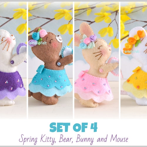 PDF PATTERN: Spring Bunny. Felt Bunny Plush PDF Pattern. - Etsy