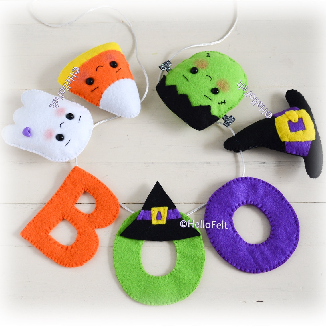 PDF PATTERN: Halloween Garland. Felt Ornaments Pattern. - Etsy