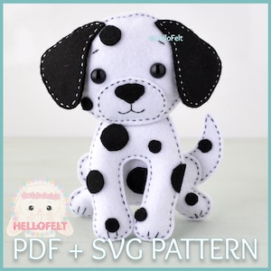 PDF & SVG PATTERN: Dalmatian Felt Dog Pattern. Felt Cute Dog. Plush Dog Pdf. - Etsy