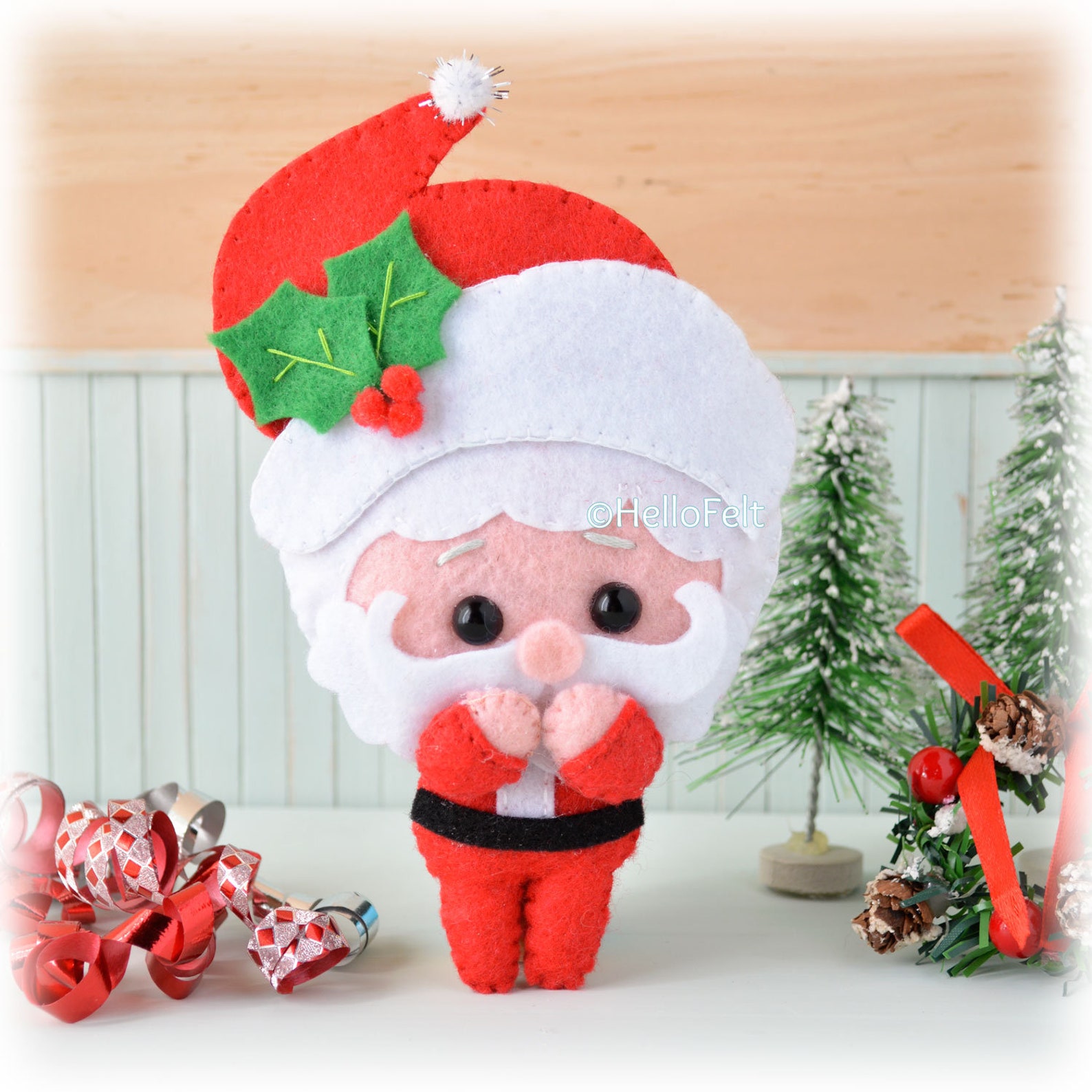 PDF SVG PATTERN: Set of 3 Felt Santa Felt Rudolph Felt - Etsy