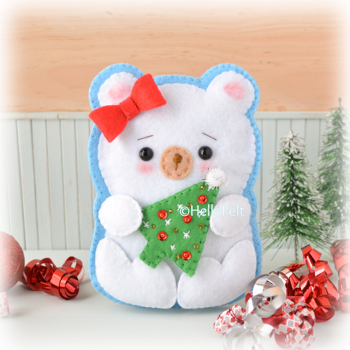 PDF SVG PATTERN: Set of 3 Felt Santa Felt Polar Bear Felt - Etsy
