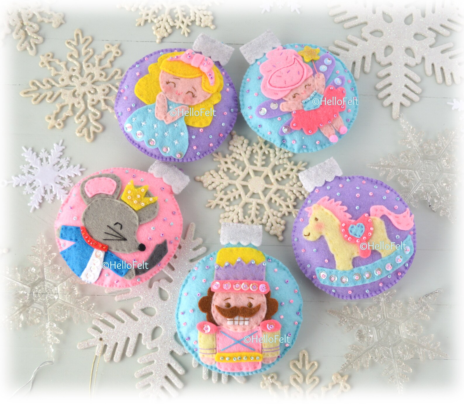 PDF PATTERN: the Nutcracker. Felt Christmas Ornaments Pattern. | Etsy