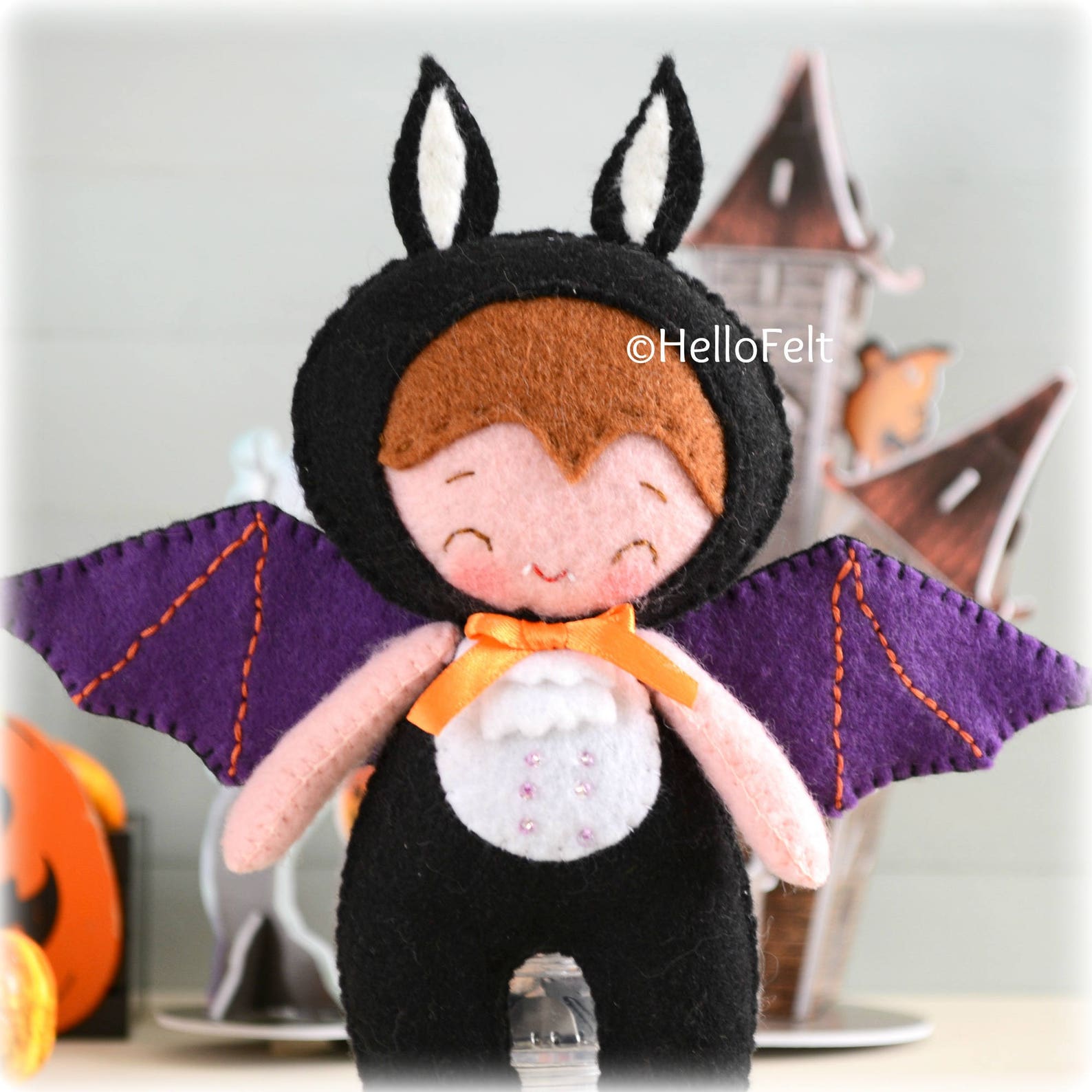 PDF PATTERN: Halloween Bat Felt Pattern Doll Pattern. | Etsy