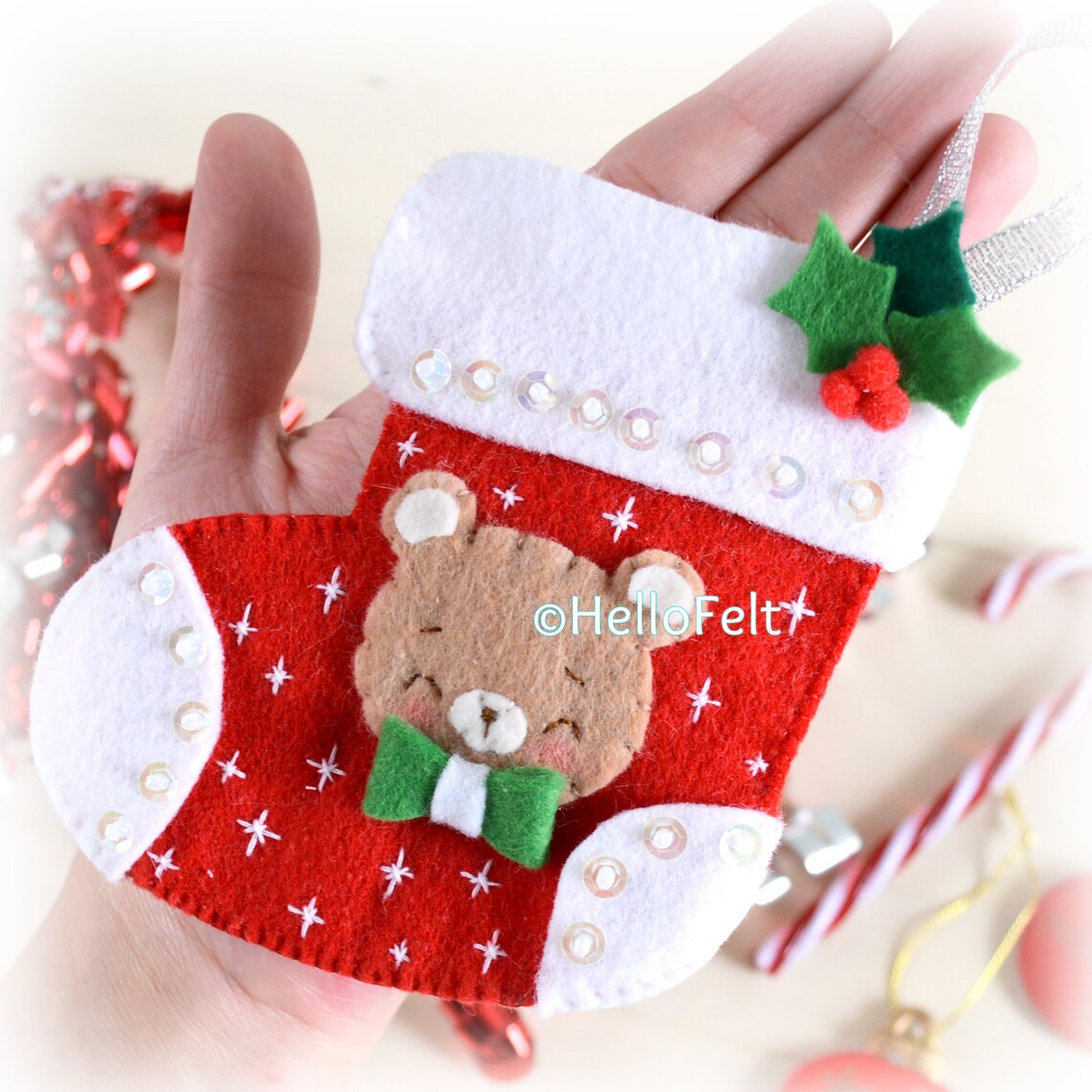 PDF PATTERN: Felt Christmas Stockings. Felt Animal Pattern. - Etsy
