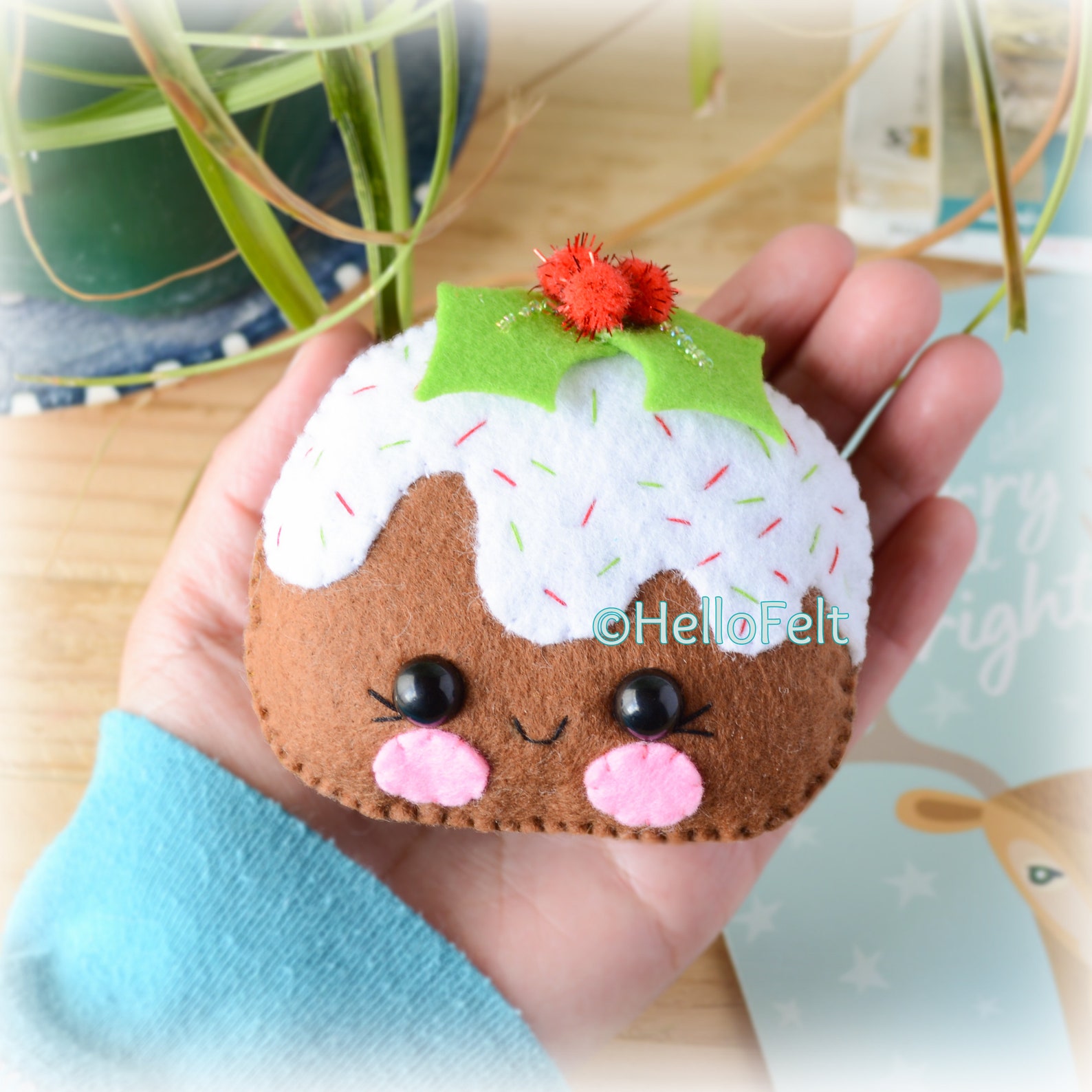 PDF PATTERN: Cute Christmas Pudding. Felt Christmas Ornaments Pattern ...