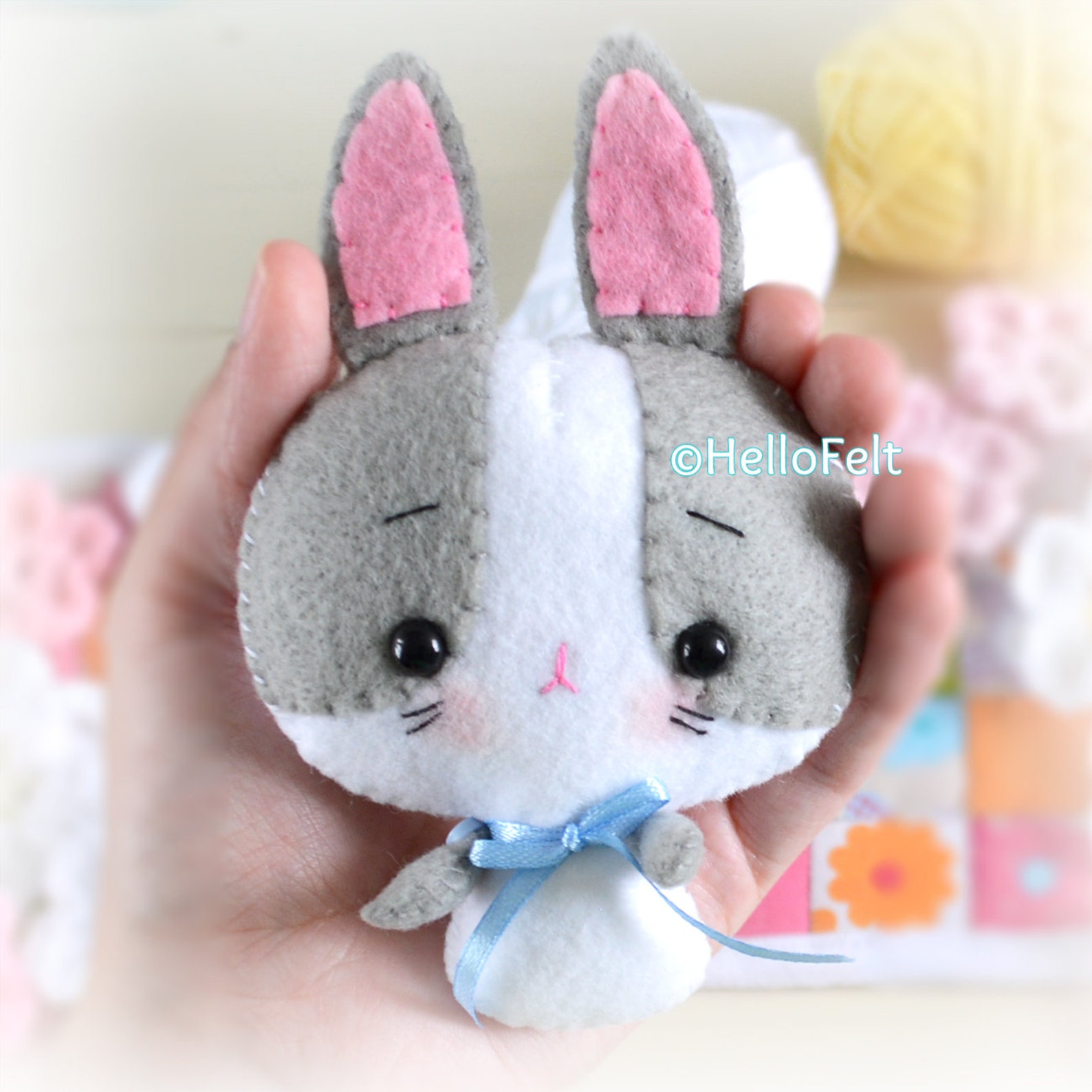 PDF PATTERN: Set of 3 Felt Bunny Pdf Pattern Rabbit Felt | Etsy