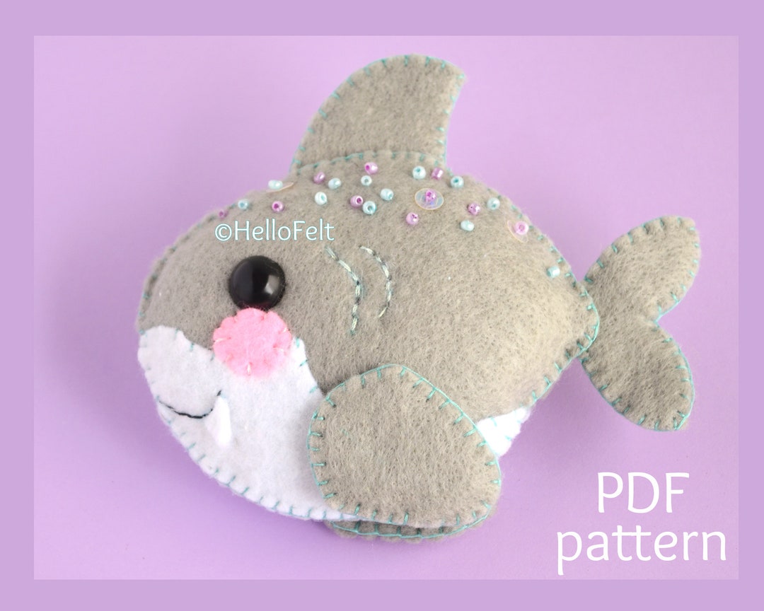 PDF PATTERN: Felt Shark. Felt Shark Plush Pattern. - Etsy