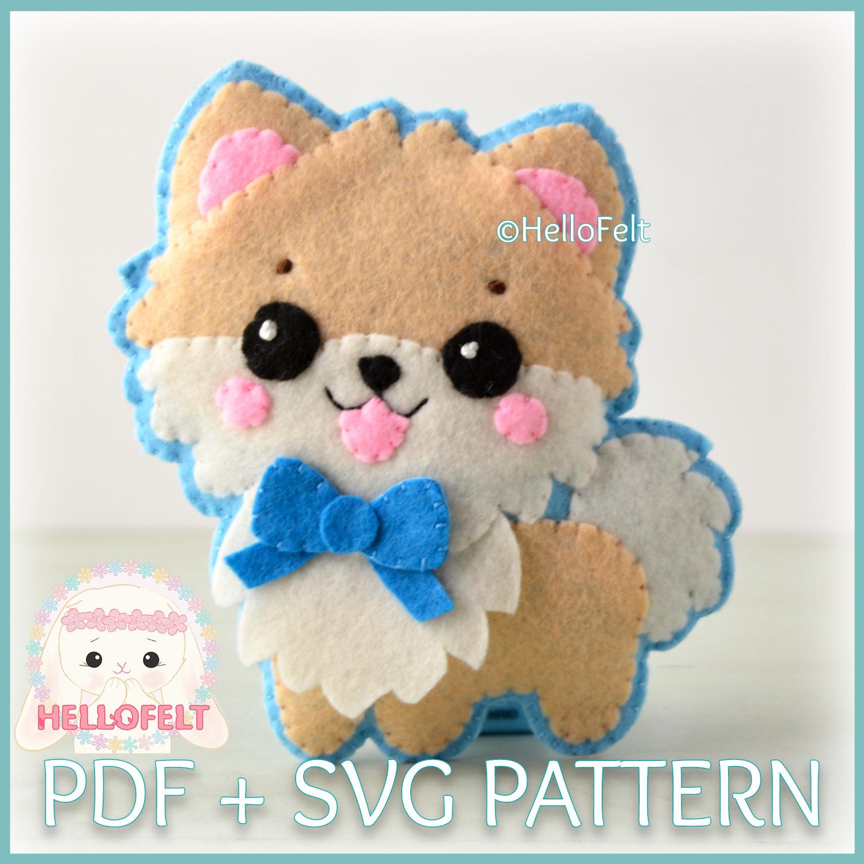 PDF & SVG PATTERN: Pomeranian Felt Dog Pattern. Felt Cute Dog. Plush ...